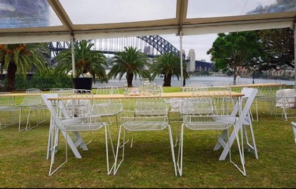 White Wire Chair And White Arrow Chair hire | Event Hire Sydney