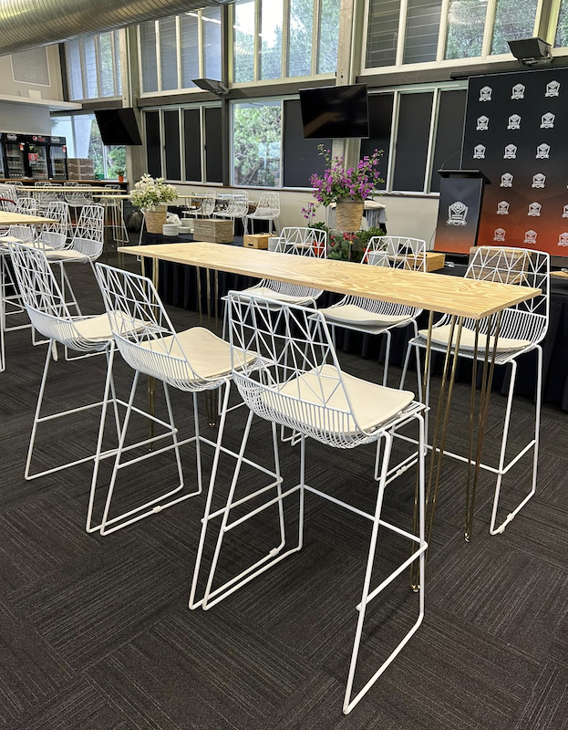 Gold Hairpin High Bar Table Hire Sydney - Event Style